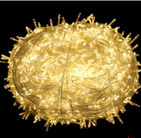 Топло бели ЛЕД Kоледни лампички [ Гирлянд ] 50м ️ Външна украса за къща ...